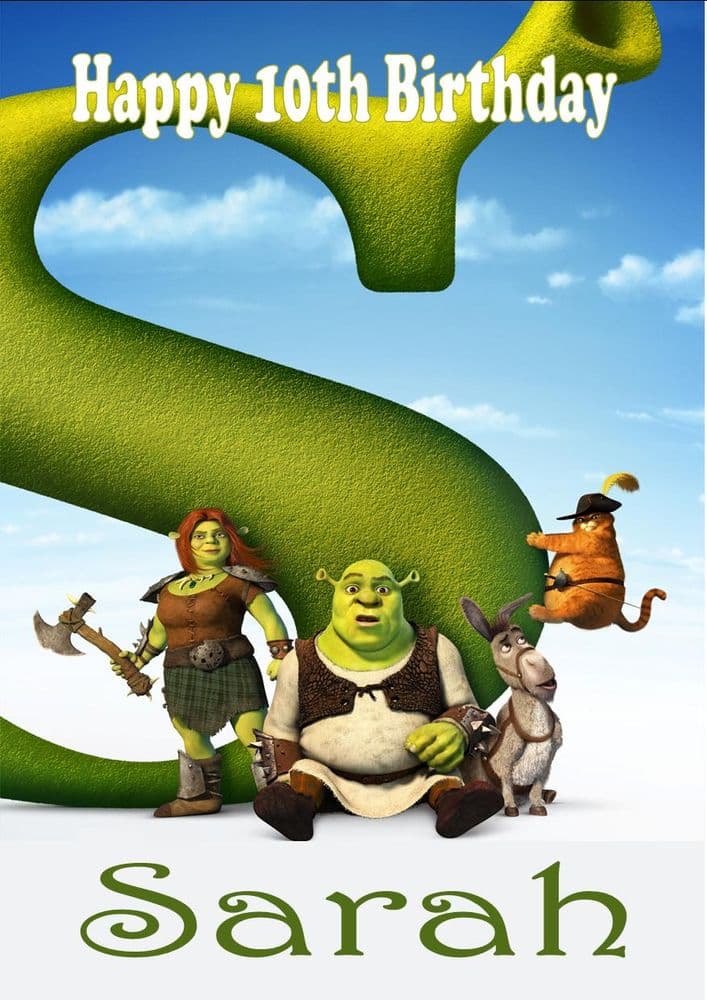 Personalised Shrek Birthday Card