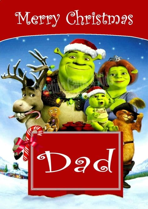 Personalised Shrek Christmas Card Design 1