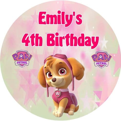 Personalised Skye Paw Patrol Party Stickers