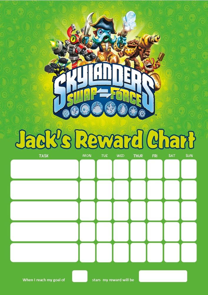Personalised Skylanders Swap Force Reward Chart adding photo option ...