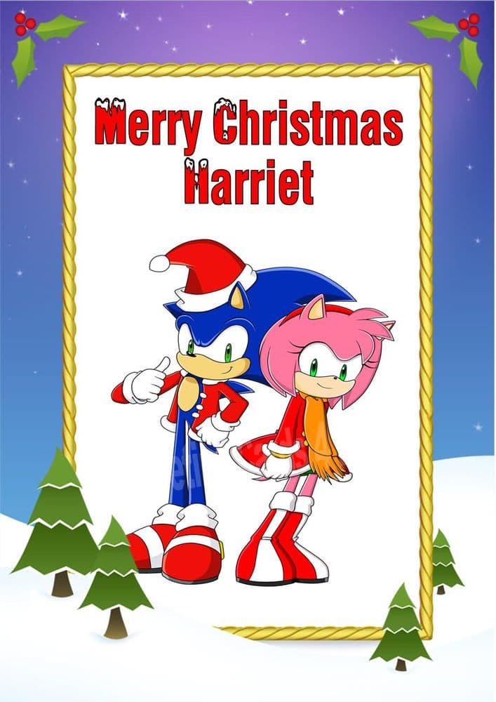 Personalised Sonic Christmas Card 1