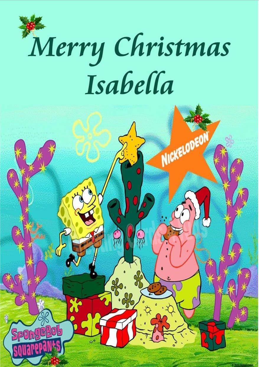 Personalised Spongebob Christmas Card