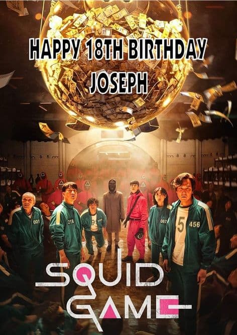 Personalised Squid Game Birthday Card
