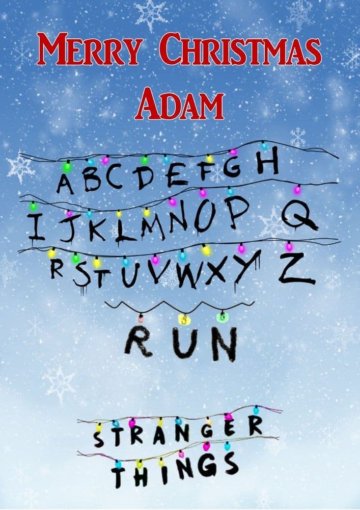 Personalised Stranger Things Christmas Card Design 1