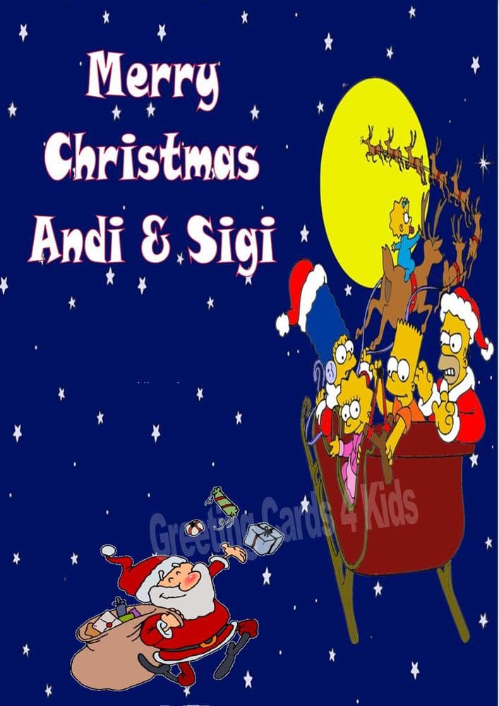 Personalised The Simpsons Christmas Card Design 2