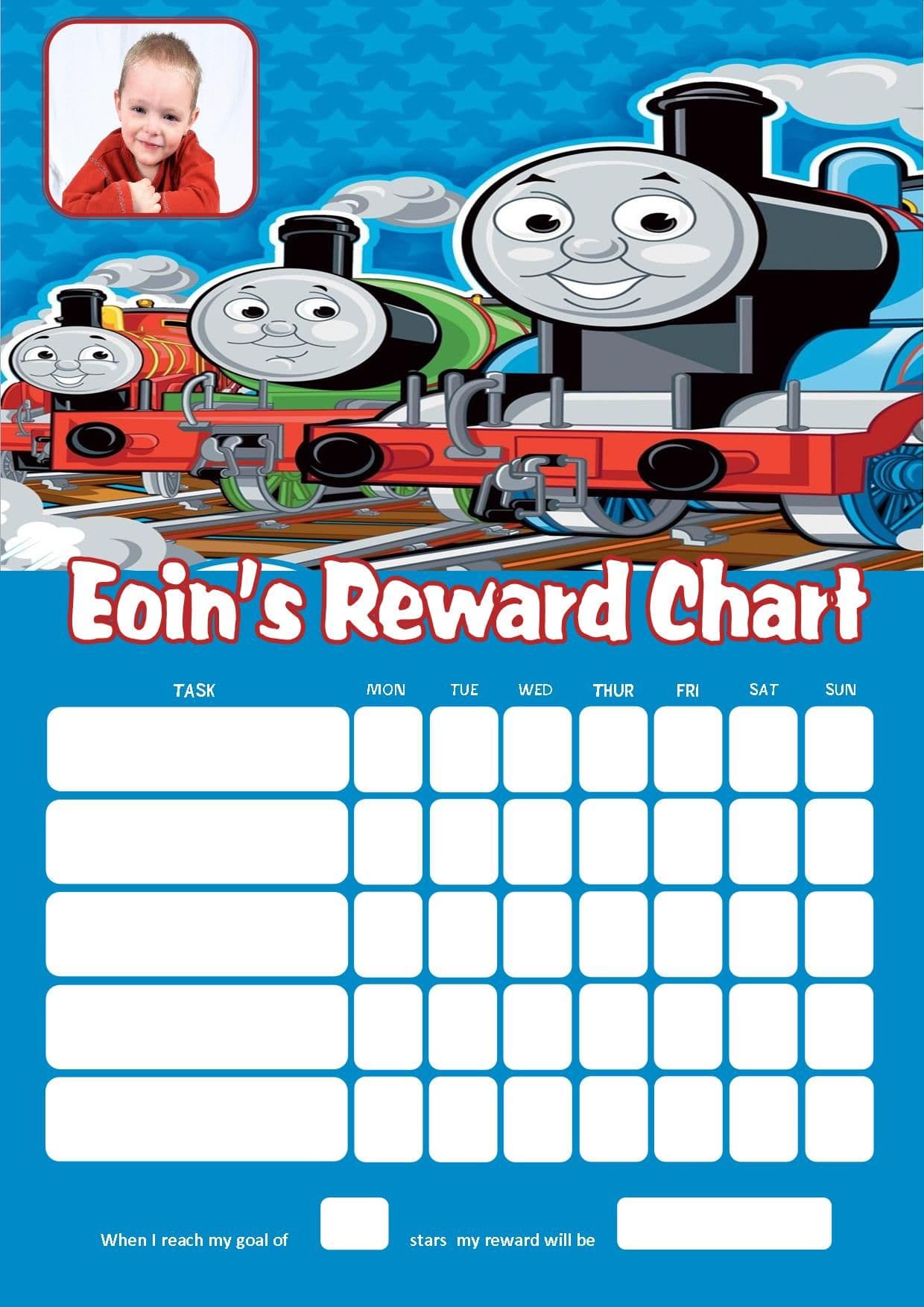 Personalised Thomas the Tank Engine Reward Chart adding photo option ...