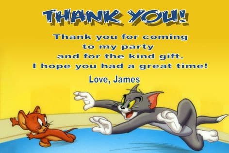 Personalised Tom and Jerry Thank You Cards