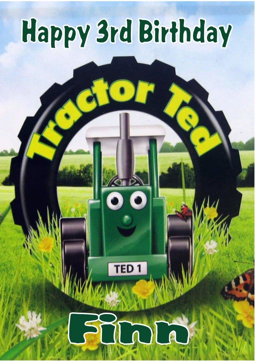 Tractor Printable Birthday Cards Personalised Tractor Birthday Card