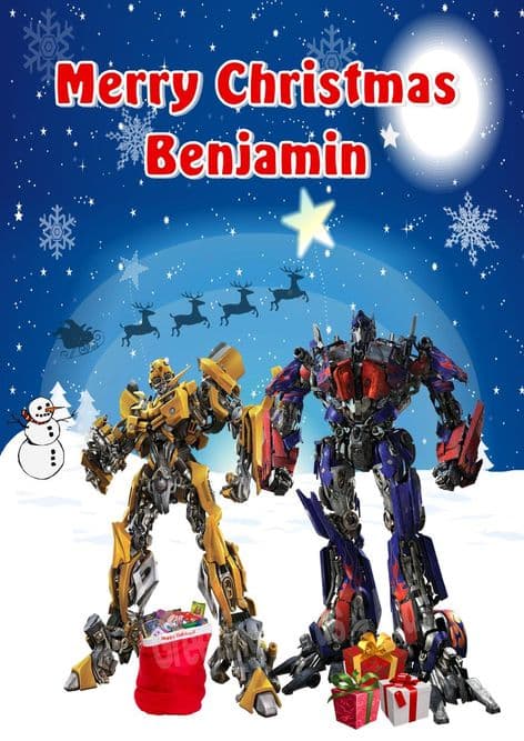 Personalised Transformer Christmas Card