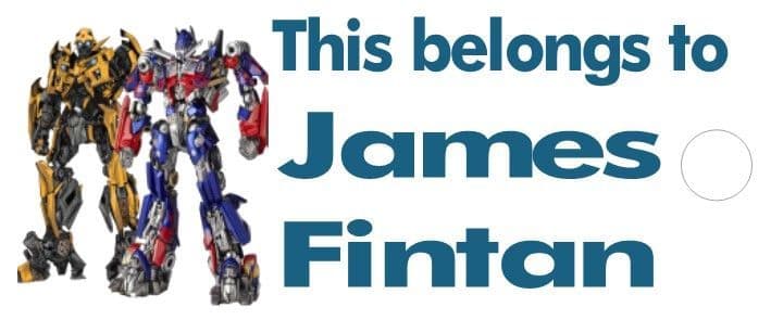 Personalised Transformers Keyring School Bag Name Tag