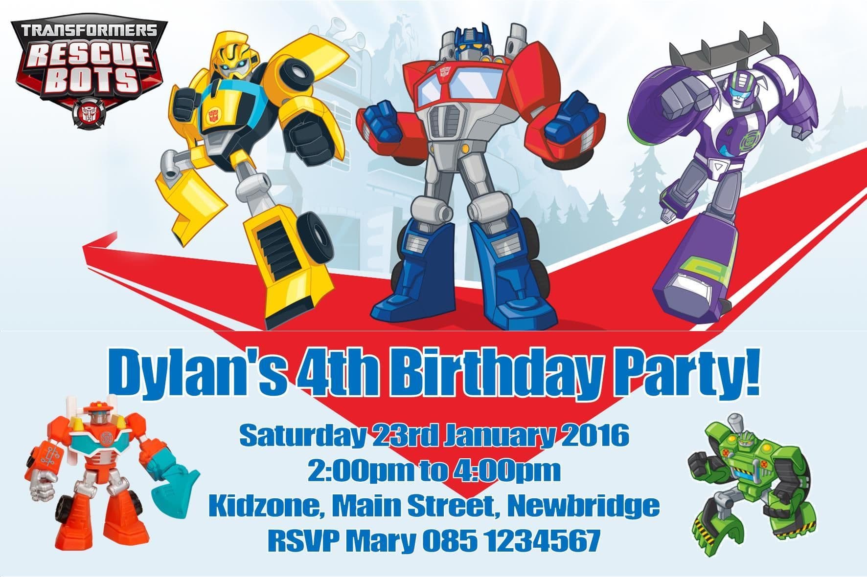 Rescue Bots Invitation Ideas Rescue Bots Birthday Party (Digital