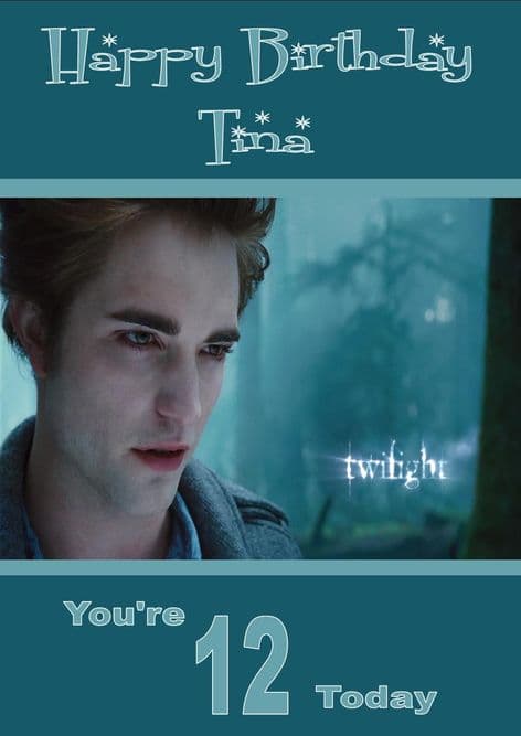 Personalised Twilight/Edward Cullen Birthday Card