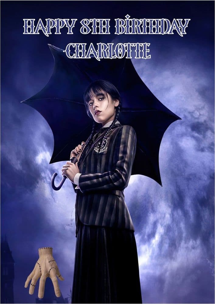 Personalised Wednesday Birthday Card