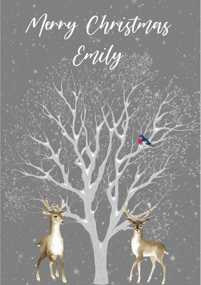 Personalised Winter Tree Christmas Card