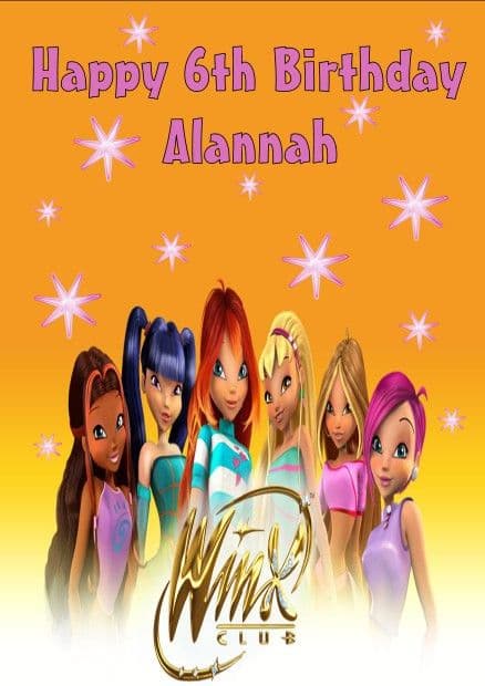 Personalised Winx Club Birthday Card 2