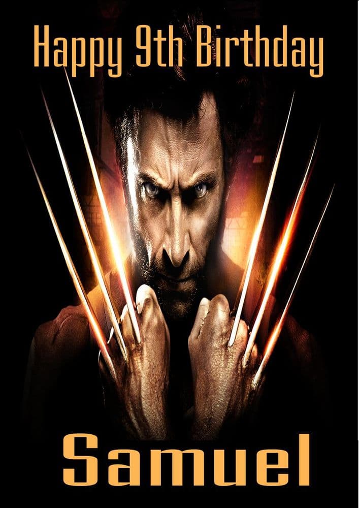 Personalised Wolverine Birthday Card