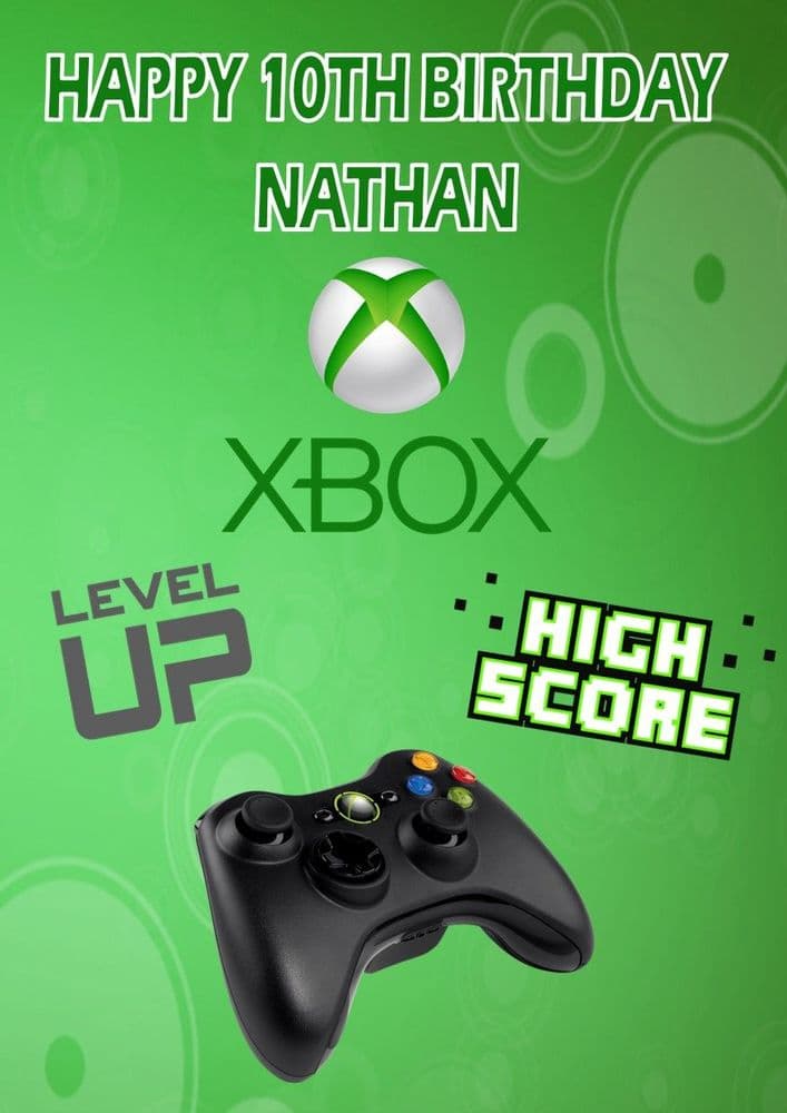 Personalised Xbox Birthday Card