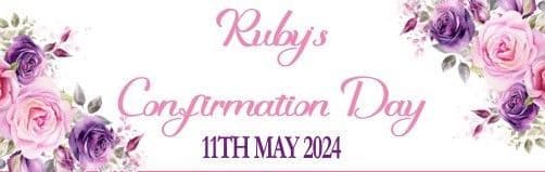 Pink Purple Flower Confirmation Bar Wrapper