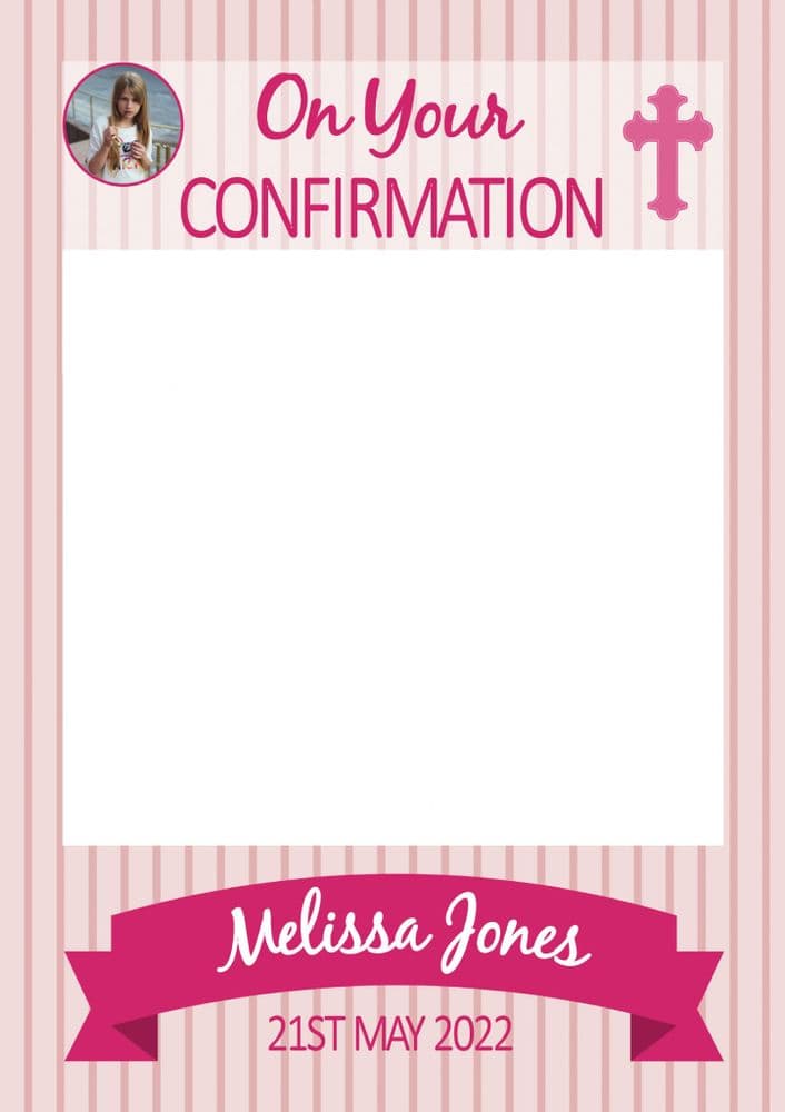 Pink Stripe Cross Selfie Frame