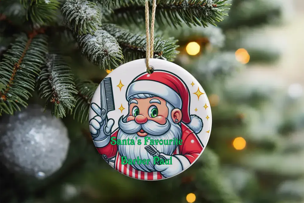Santa s Favouirte Barber Christmas Ornament Decoration