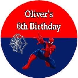 Personalised Spiderman Party Stickers