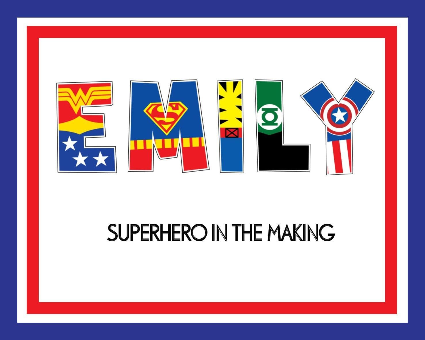 Superhero Letters Name Print