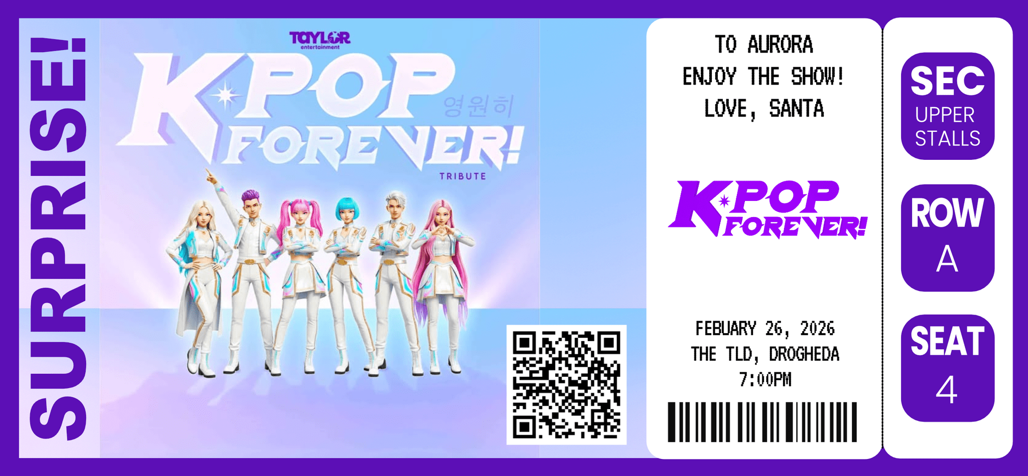 Suprise KPop Forever Tribute Show Ticket Gift Design 2