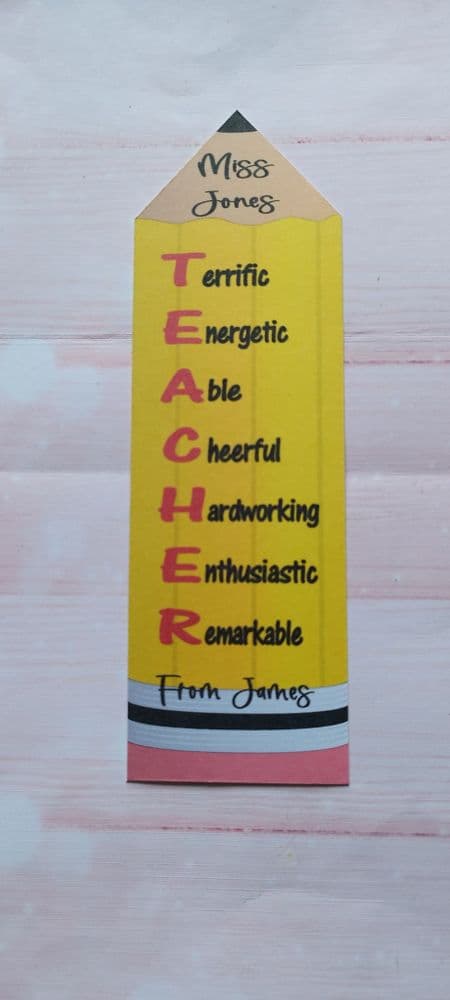 Teacher Pencil Shape Bookmark