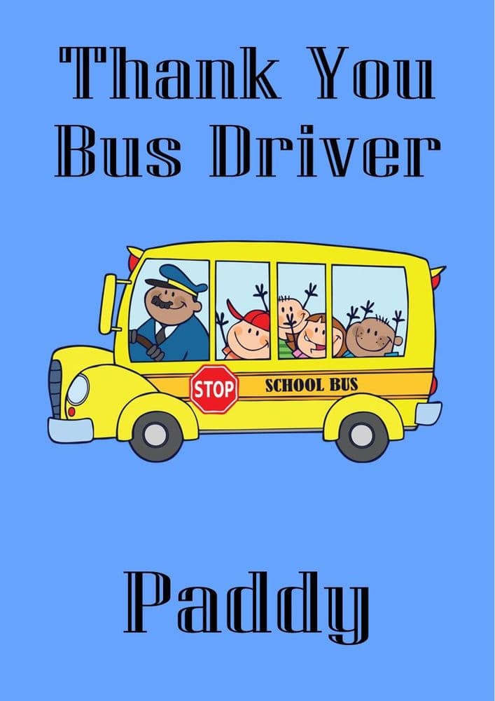 Thank You Bus Driver Card