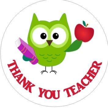 Thank you teacher Cupcake Topper Design 1