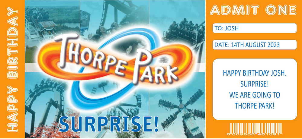Thorpe Park Themed Surprise Holiday Ticket
