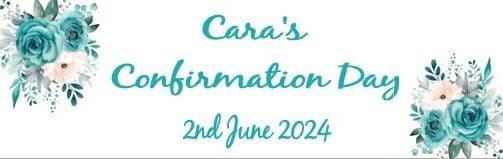 Turquoise Flower Confirmation Bar Wrapper