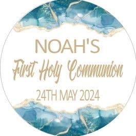 Turquoise & Gold Communion Sticker
