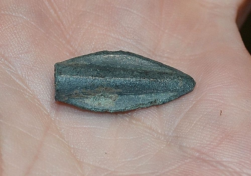 A good Ancient Greek bronze "Bi-lobe" socketed arrowhead SOLD