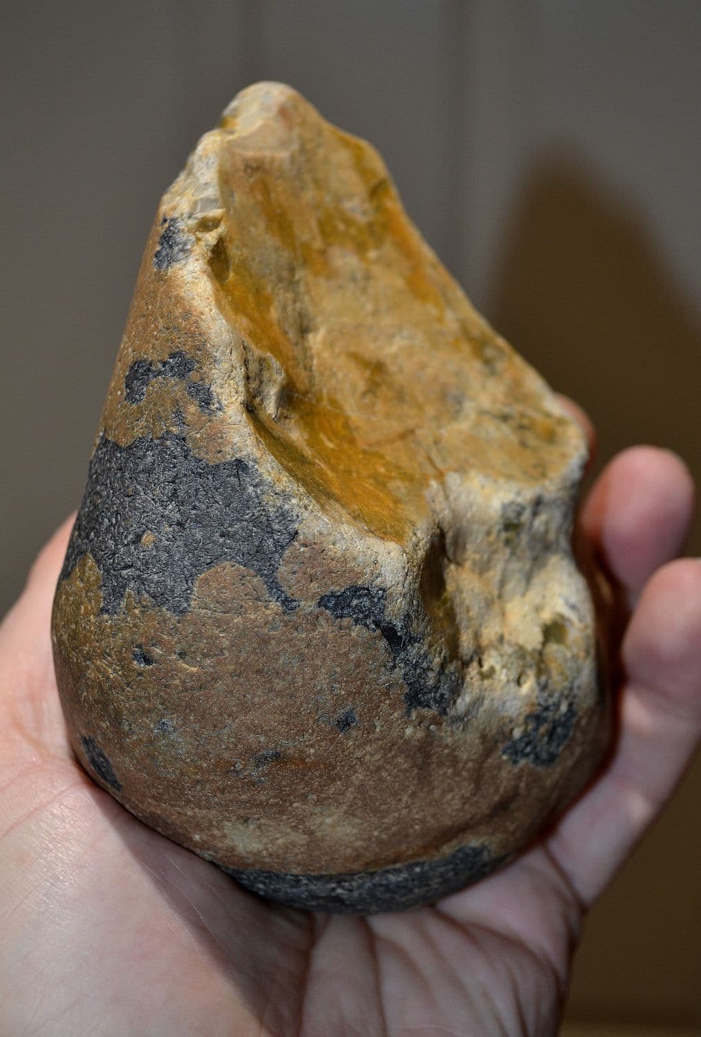 A huge heavy and impressive Early Paleolithic pointed Stone Cobble ...