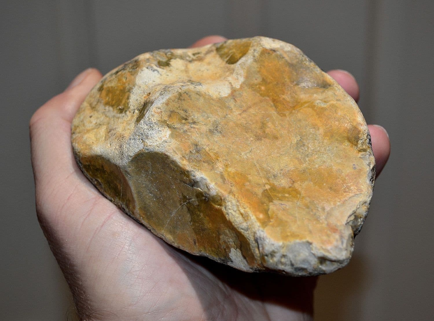 A huge heavy and impressive Early Paleolithic pointed Stone Cobble ...