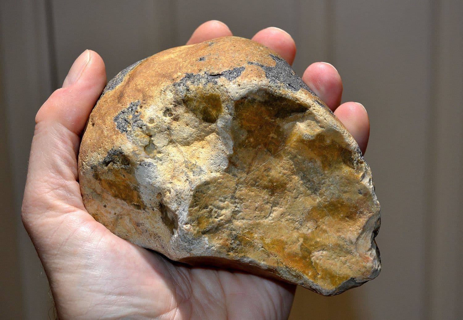 A huge heavy and impressive Early Paleolithic pointed Stone Cobble ...