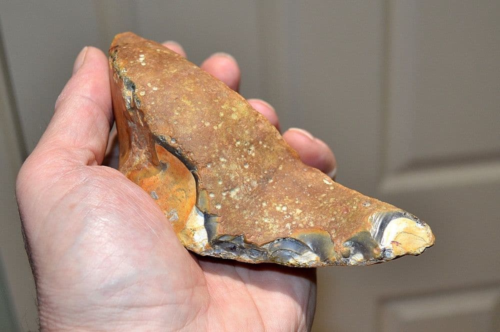 A large and impressive Lower Paleolithic flint hand axe / pick Fordwich ...