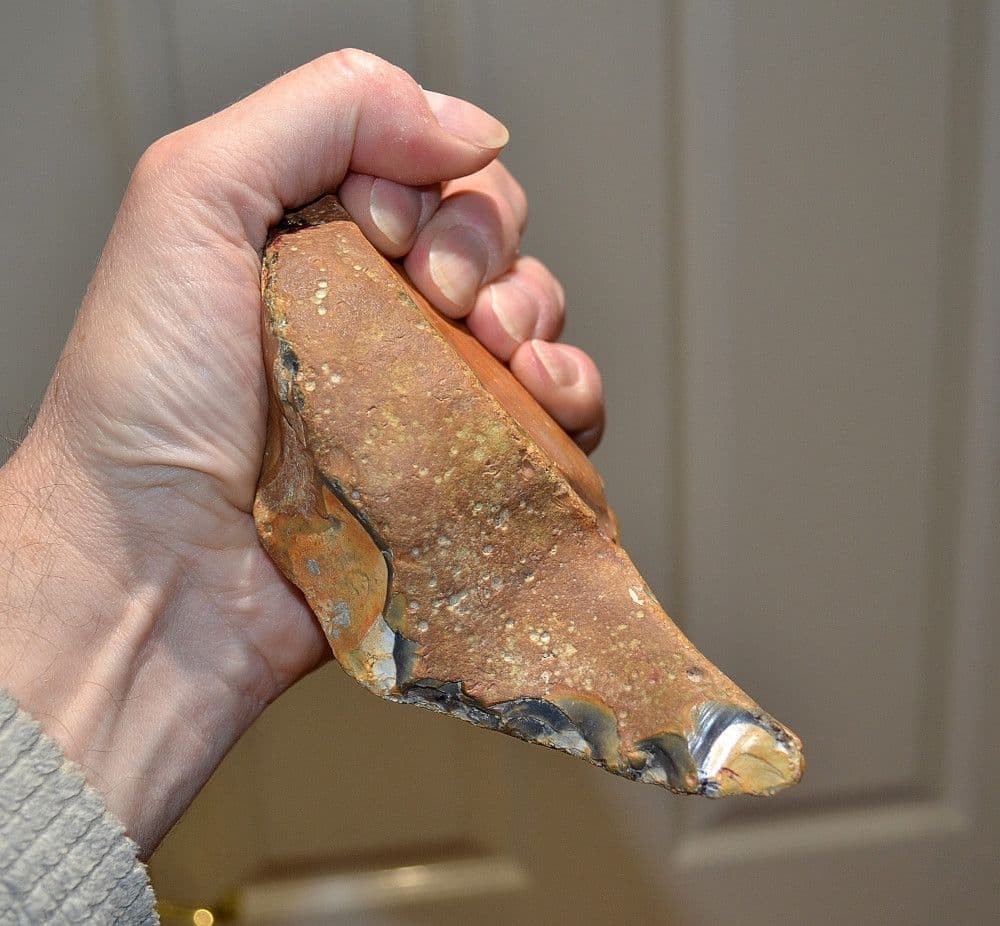 A large and impressive Lower Paleolithic flint hand axe / pick Fordwich ...