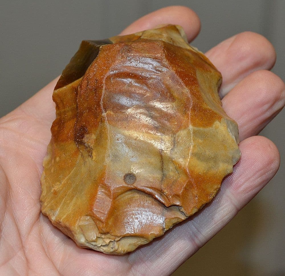 A large and very attractive Neanderthal "Levallois" banded flint flake ...