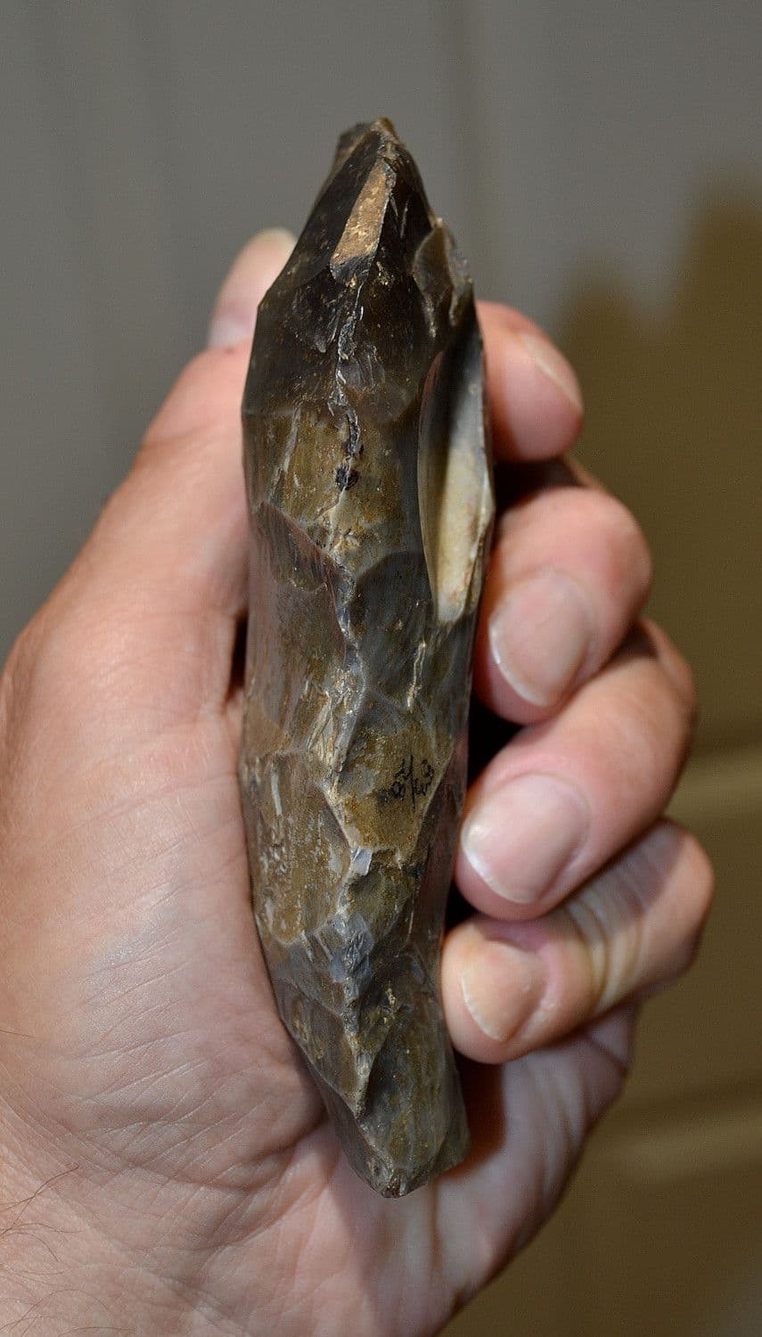 A large and very nicely worked Neolithic knapped flint axe found ...