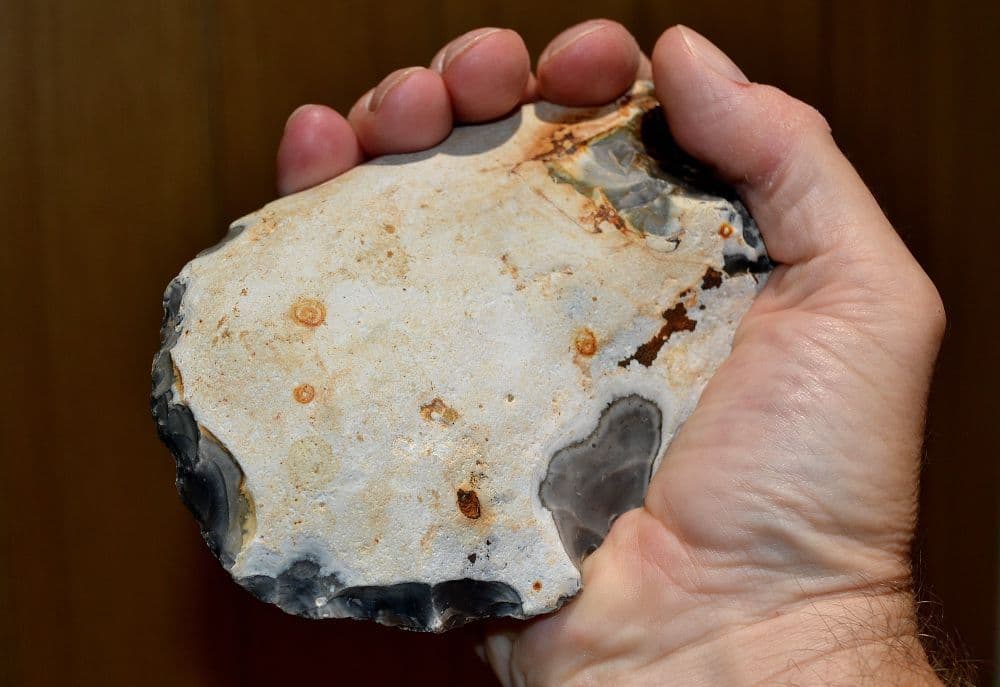 A large & excellent Paleolithic Neanderthal unifacial flint Chopper ...