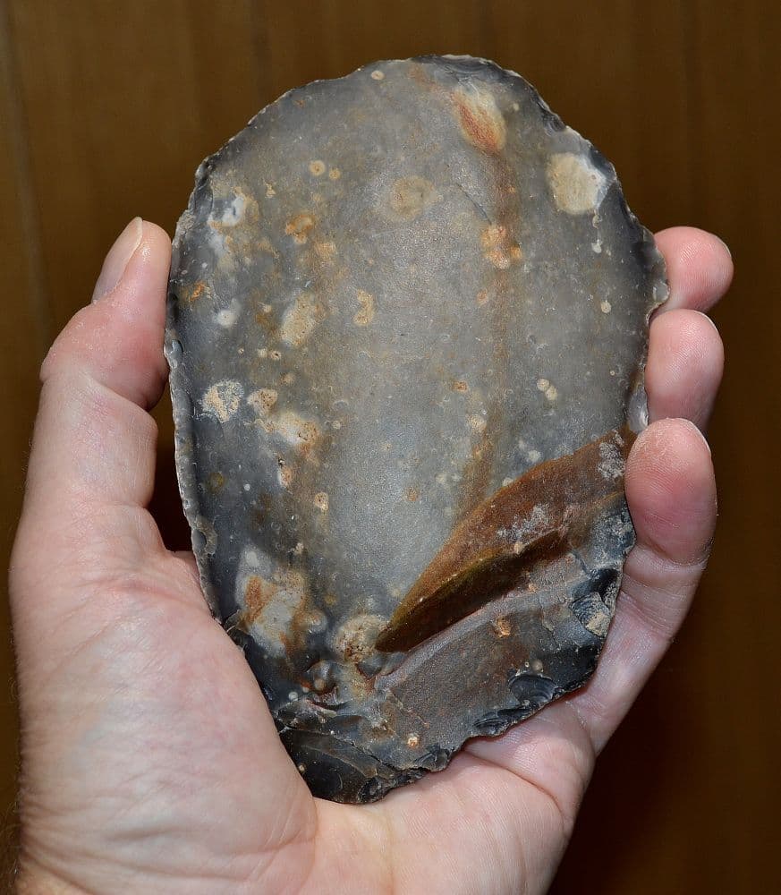 A large & excellent Paleolithic Neanderthal unifacial flint Chopper ...