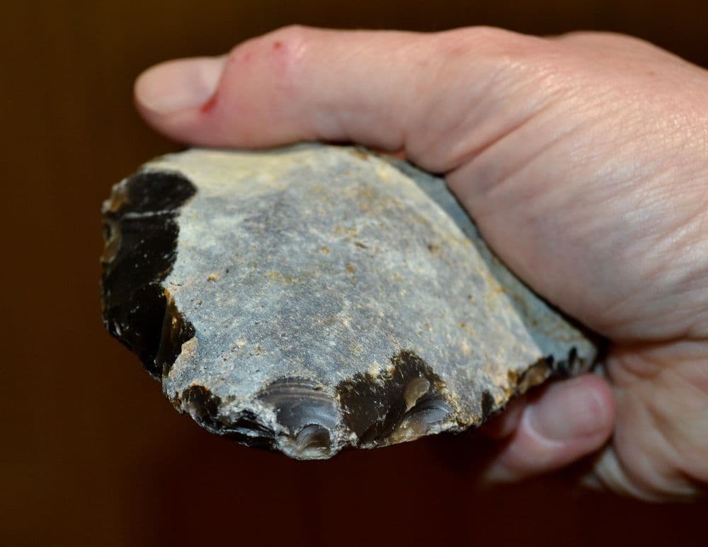 A large & excellent Paleolithic Neanderthal unifacial flint hand axe ...