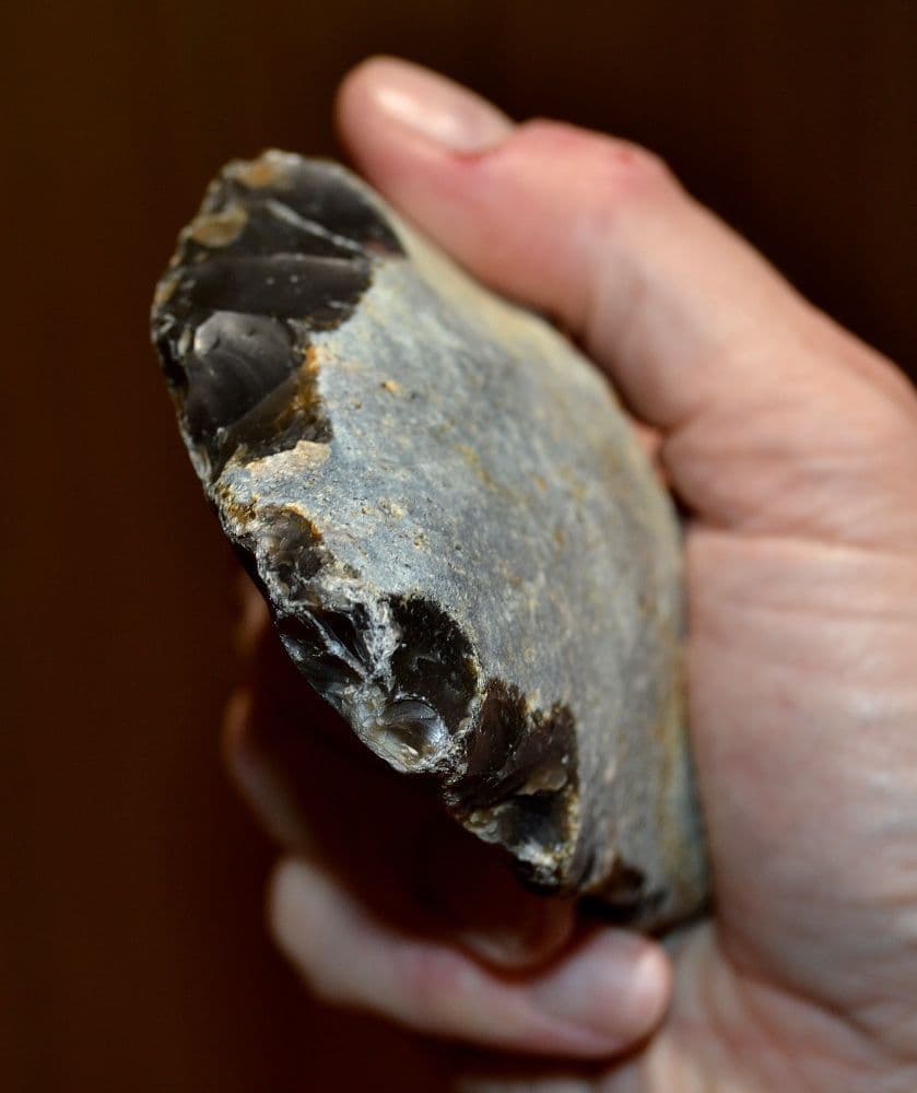 A large & excellent Paleolithic Neanderthal unifacial flint hand axe ...
