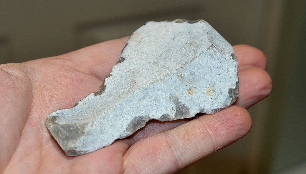 A large Paleolithic Neanderthal "Levallois" flint flake knife tool ...