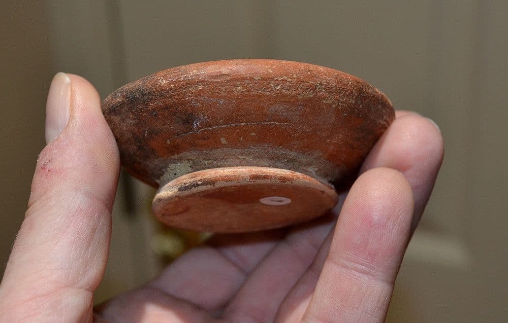A lovely Ancient Greek glazed terracotta pedestalled Salt Bowl Salter ...