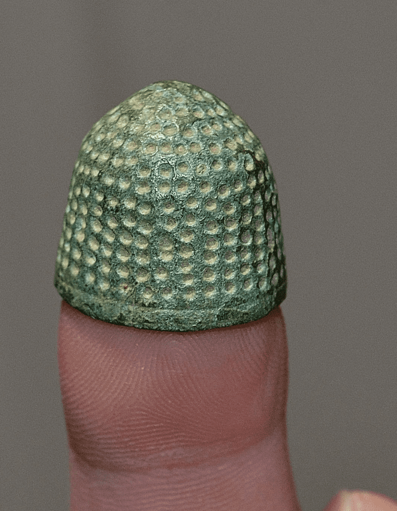 A lovely intact and usable Early Medieval "Beehive" bronze thimble SOLD