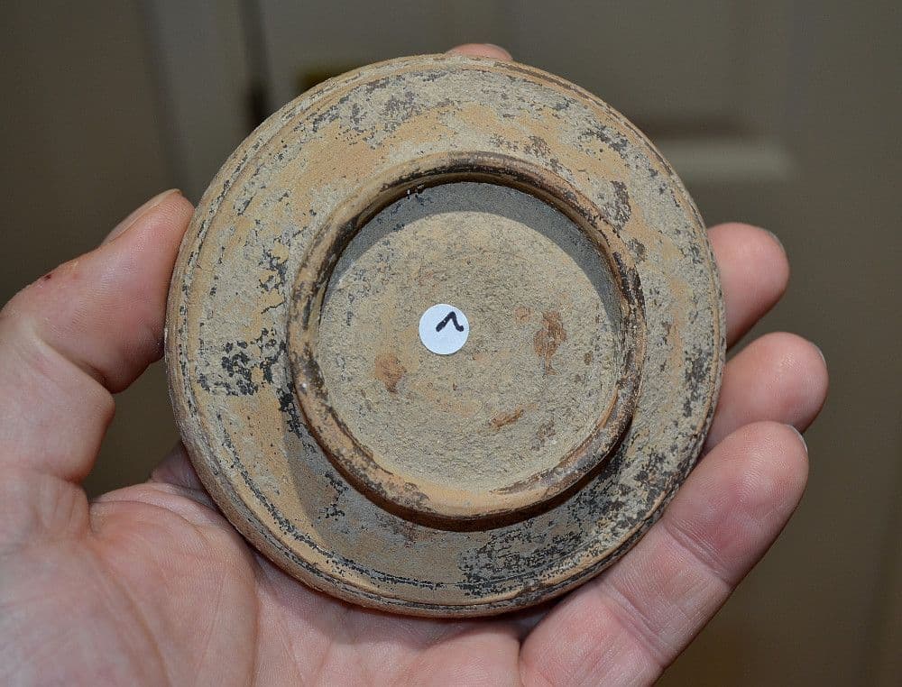 A nice Ancient Greek glazed terracotta pedestalled Salt Bowl Salter ...