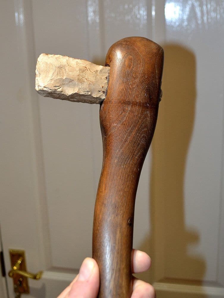 A nice Neolithic Danish flint axe re-hafted in a prototypical antique ...